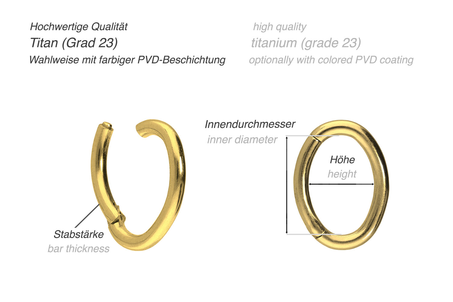 Titanium belly button clicker OVAL | PIERCINGLINE